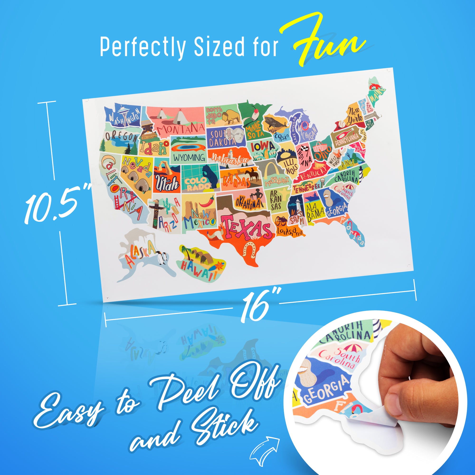 Travel Tracker - 50 State Sticker Map for RV's, Cars, Trucks, and Lugg ...