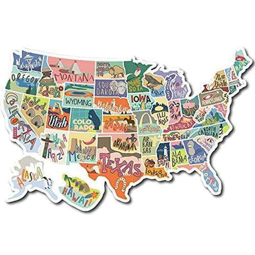 Travel Tracker - 50 State Sticker Map for RV's, Cars, Trucks, and Lugg ...